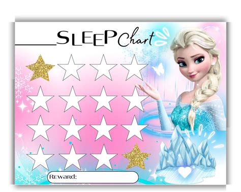 Elsa Sleeping Chart Frozen Sleeping Chart Printable Sleep Reward Chart Sleep Chart For Girls