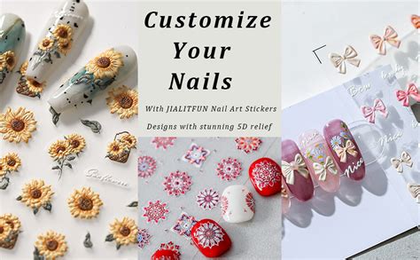 5d Embossed Nails Art Stickers Nail Decals For Diy Nail Art