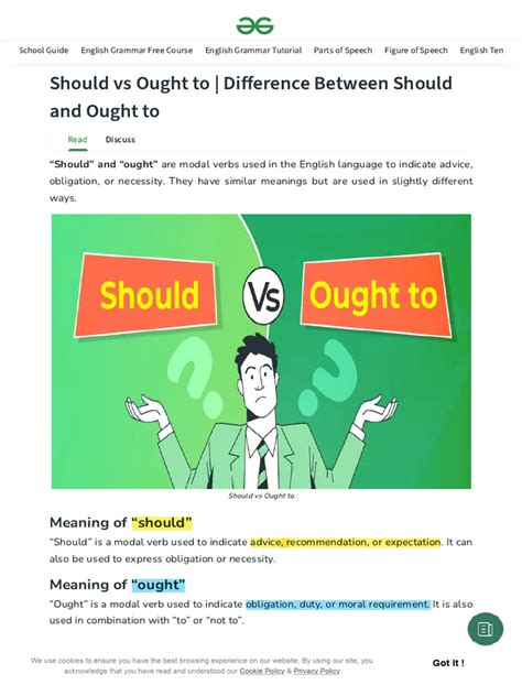 English Grammar Difference Between Should And Ought To Nov 3 Fri Pdf Verb