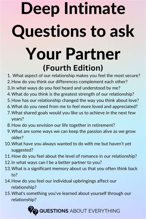 135 deep intimate questions to ask your partner – Artofit