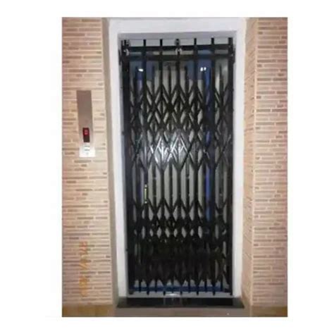 Black Mild Steel Ms Collapsible Elevator Door For Office 7 Feet At