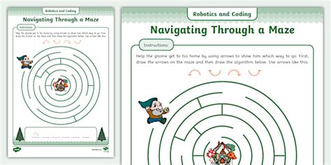 Grade Coding Worksheet Navigating Through A Maze
