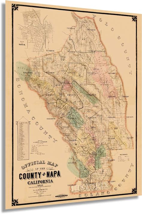 Historix Vintage 1895 Napa Map 18x24 Inch Vintage Map Of