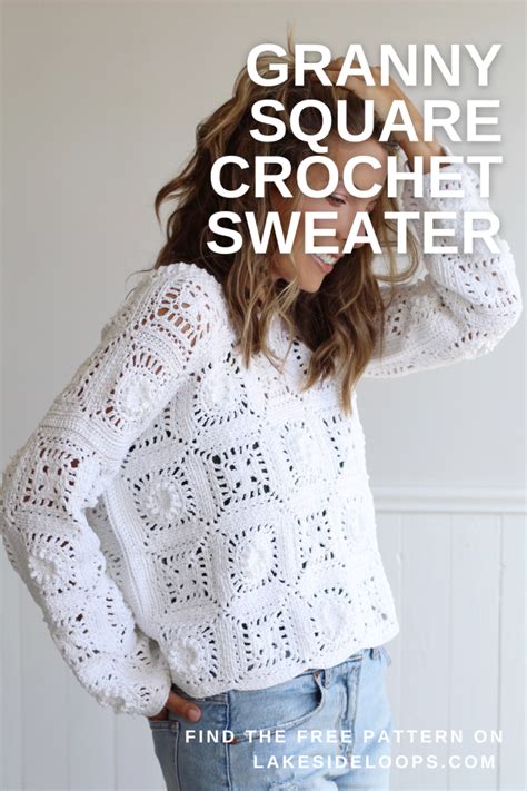 Isla Crochet Granny Square Sweater Free Pattern Lakeside Loops