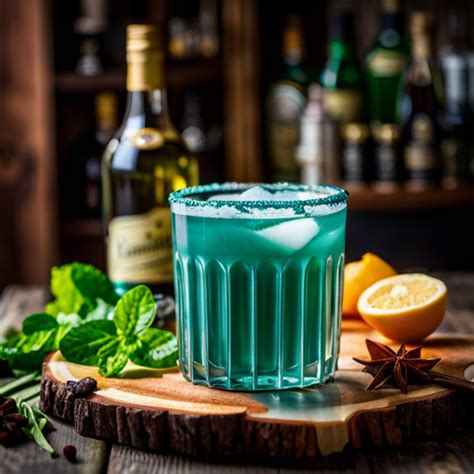 Emerald Elixir Cascade Luxurious And Herbaceous Cocktail With Absinthe And Citrus