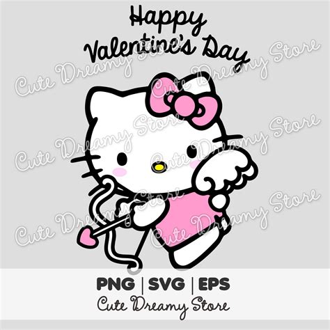Valentines Day Hello Kitty Cupid Clipart Svg Png Eps Vector Cute