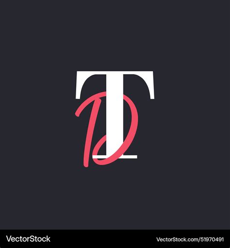 Letter Td Logo Perfectly Blended Initials Vector Image