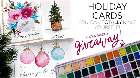 Easy Watercolor Holiday Cards You Can Totally Make Yourself Youtube