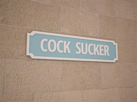 Cock Sucker Street Sign Hand Made Design