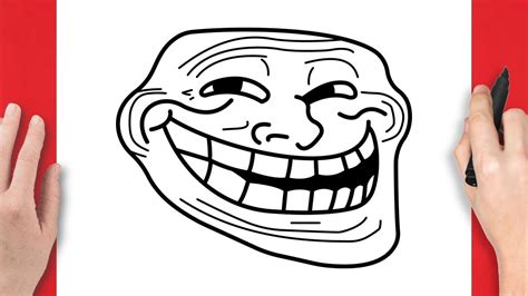 How To Draw Troll Face Step By Step Drawing Youtube