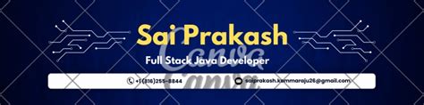 Sai Prakash Kommaraju Full Stack Java Developer Spring Boot React Microservices Cloud