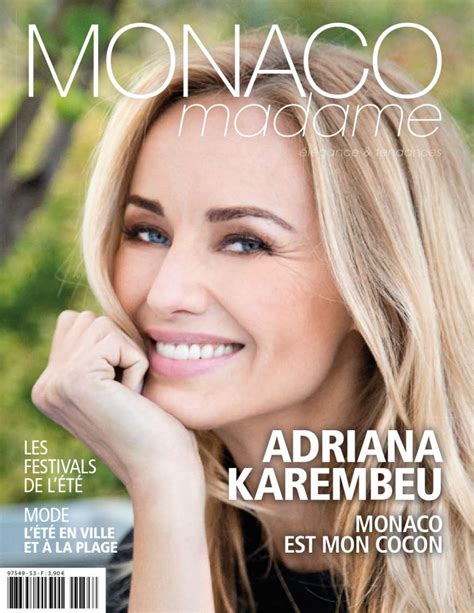Cover Of Monaco Madame With Adriana Sklenarikova Karembeu April 2015
