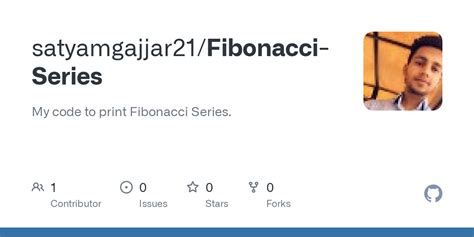 Github Satyamgajjar Fibonacci Series My Code To Print Fibonacci Series
