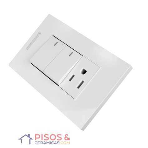 Tomacorriente Sencillo Con Polo A Tierra 2pt Interruptor Doble