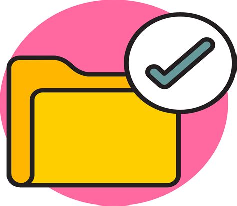 Check File Folder Icon In Yellow And Green Color Vector Art At Vecteezy
