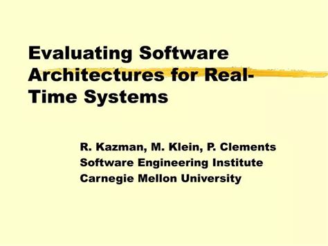 Ppt Evaluating Software Architectures For Real Time Systems Powerpoint Presentation Id 5097911