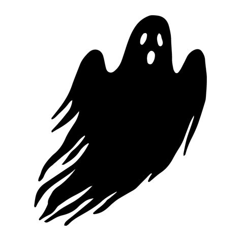 Black Silhouette Of Scary Ghost Halloween Graphic Illustration Simple