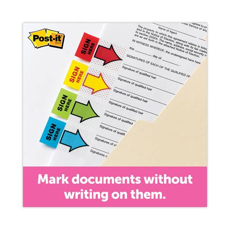 Arrow Message 1 Page Flags 200 Sign Here 48 Arrow Four Colors