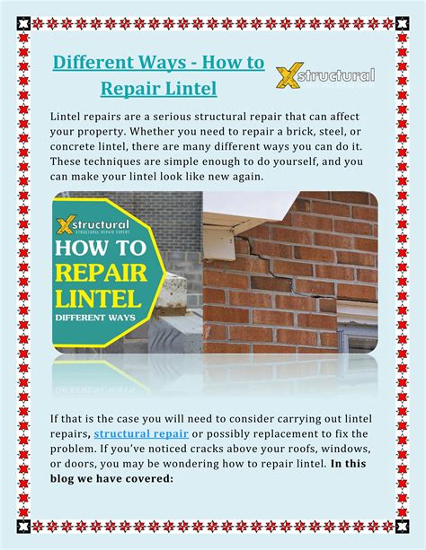 Different Ways How To Repair Lintel By Xstructural22 Issuu