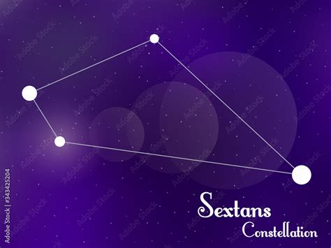 Sextans Constellation Starry Night Sky Cluster Of Stars Galaxy Deep