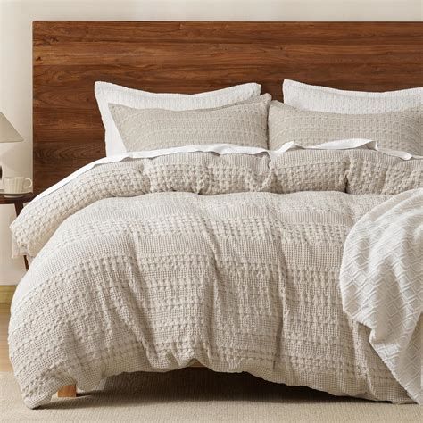 Phf 100 Cotton Waffle Duvet Cover King Size Soft