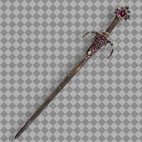 Premium Psd Graceful Forged Ruby Rapier With An Intricate Design A