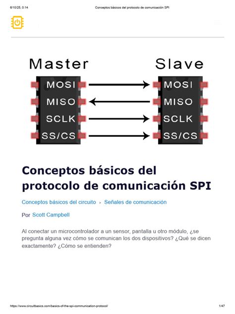 Conceptos Básicos Del Protocolo De Comunicación Spi Pdf