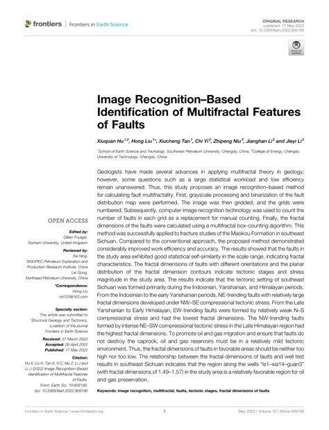 Pdf Image Recognitionbased Identification Of Multifractal Features