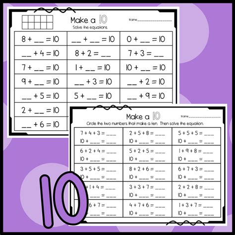 Make A Ten Strategy For Addition Worksheets And Center Activity