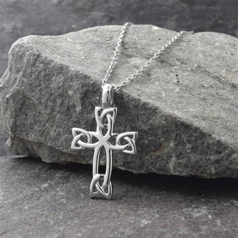 Silver Trinity Knot Celtic Cross Necklace Shop Now