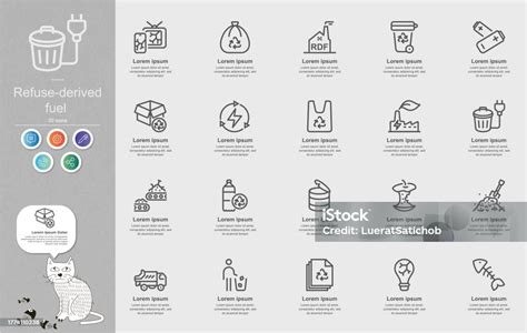 Refusederived Fuel Line Icons Content Infographic Stock Illustration Download Image Now Istock