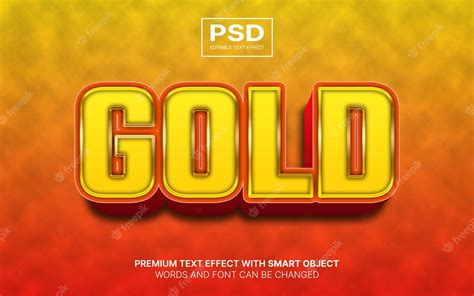 Premium Psd 3d Gold Editable Text Effect