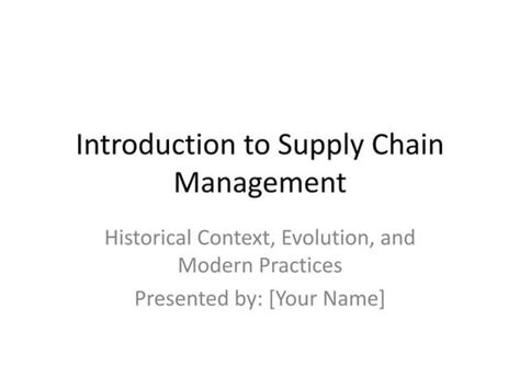 Supply Chain Management Risk Management Pdf
