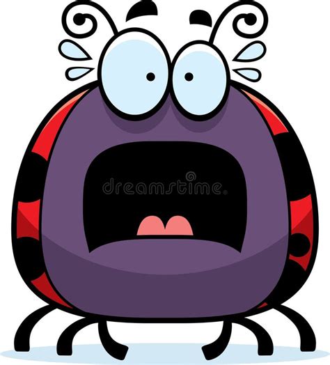 Scared Little Ladybug Stock Vector Illustration Of Scared 47090090