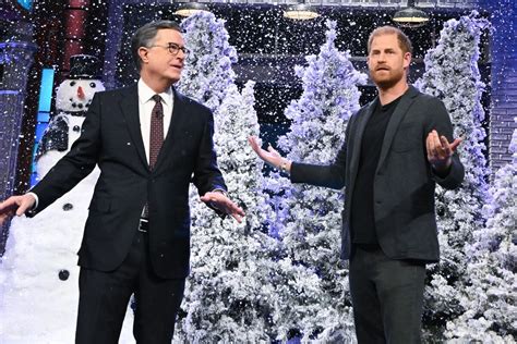 Prince Harry Makes Surprise Colbert Cameo Jokes About Trump King George And Becoming A