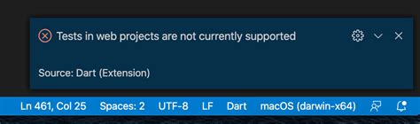 Tests In Web Projects Are Not Currently Supported When Running Codelens Tests In Flutter