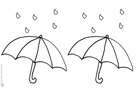 Simple Raindrop Coloring Pages And Umbrella Free Printable Coloring Pages