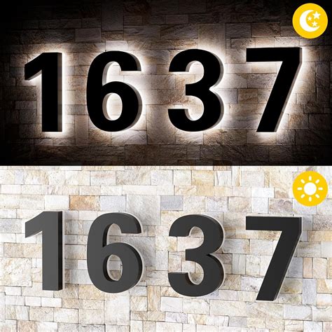 Números De Casa Led Retroiluminados De 5 Pulgadas Para Exteriores