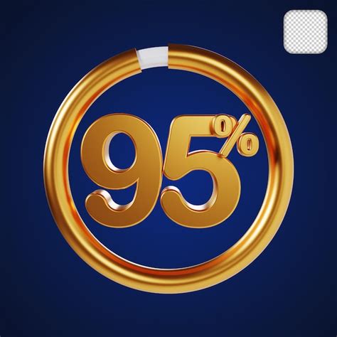 Premium Psd Number 95 Percentage For Progress Report Data 3d Illustration