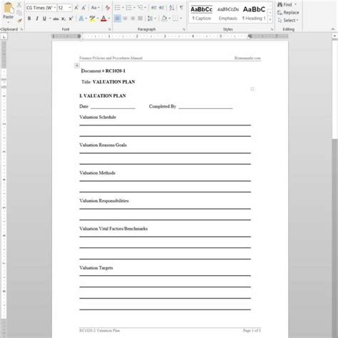 It Server Network Support Plan Template