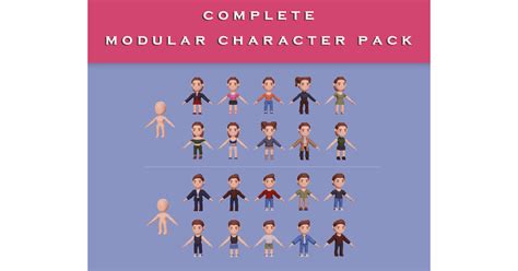 Low Poly Modular Character Assets Complete Pack 角色 Unity Asset Store