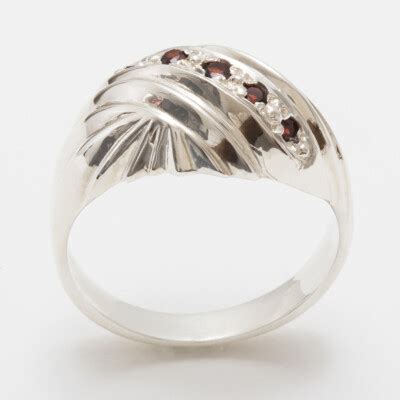 925 Sterling Silver Natural Garnet Womens Band Ring Sizes 4 To 12 Ebay