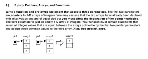 Solved 1 3 Pts Pointers Arrays And Functions Write