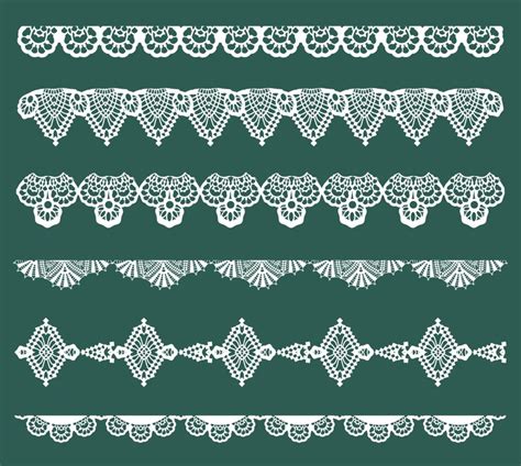 Lace Ribbons For Design And Scrapbook Premium Vector