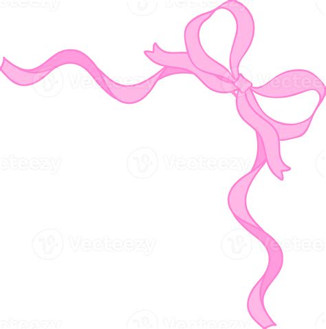 Retro Coquettte Pink Ribbon Bow Border Corner 50882578 Png