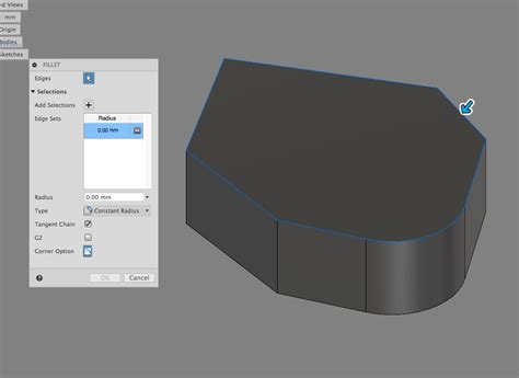 Select Edges By Selecting Face For Fillet For Example Autodesk Community