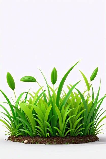 Fresh Green Grass Isolated On White Background Premium Ai Generated Image