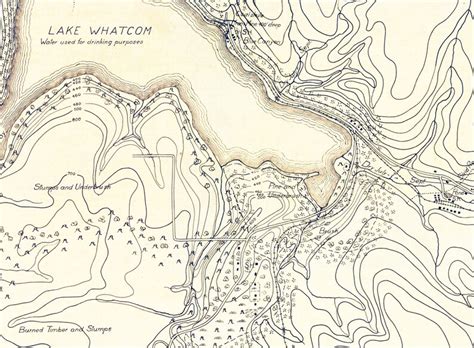 1909 Map Of Lake Whatcom Washington Etsy Canada