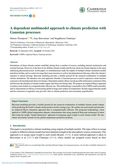 pdf a dependent multimodel approach to climate prediction with