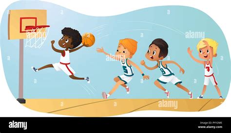 Cartoon Basketball Team